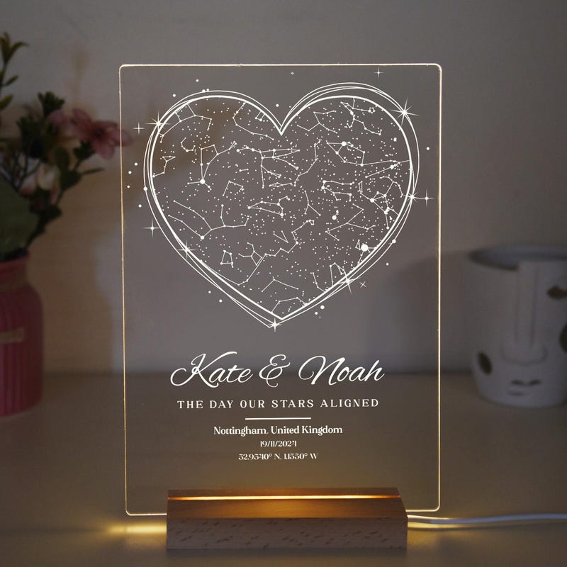 Star Map Light Plaque - Etsy UK