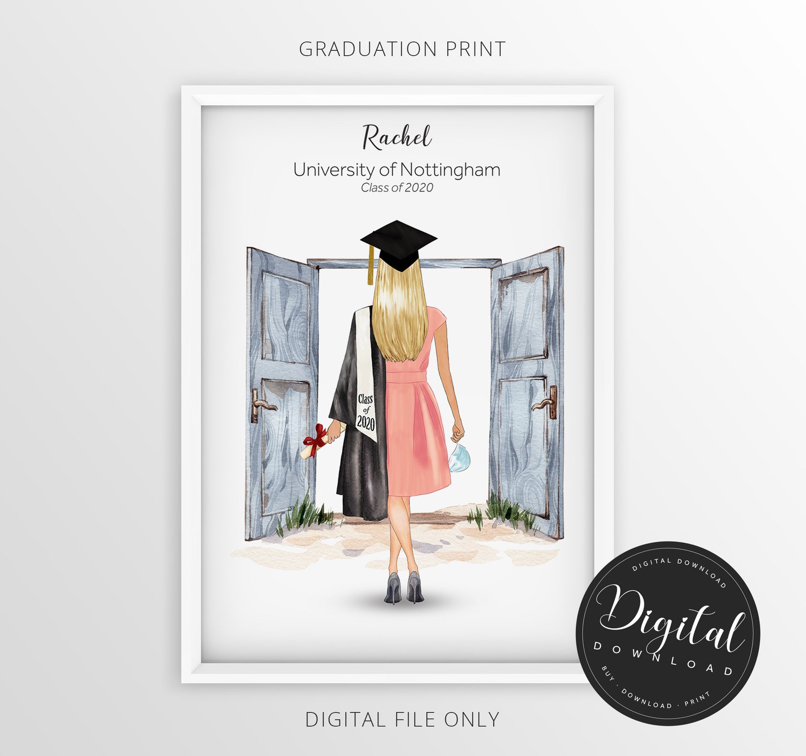 Graduation Print, Personalized Graduation Gift for Her, Class of 2020 ...