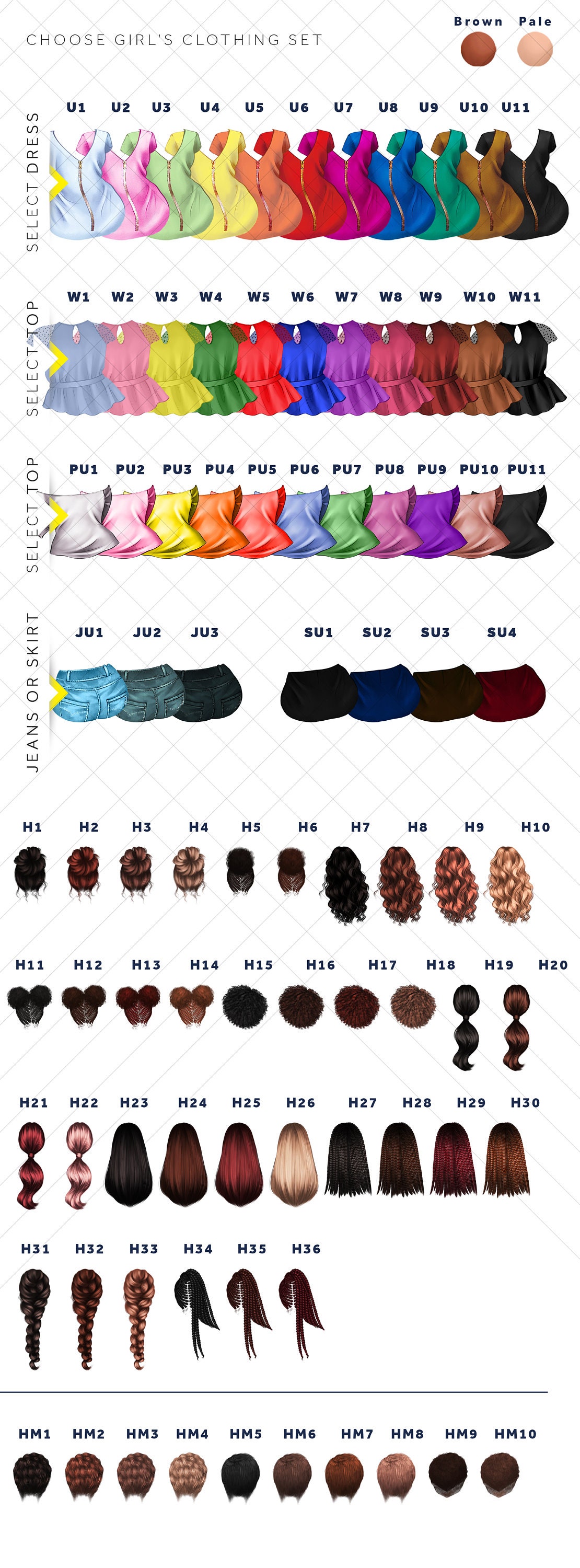 Anime Hair Color Chart