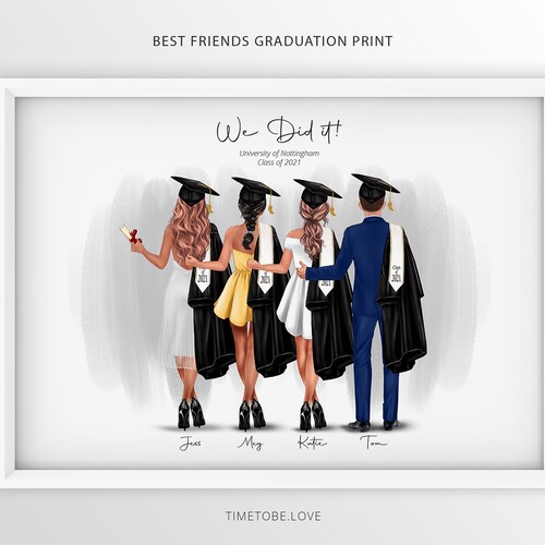 Personalised Couples Graduation Print Graduation Gift for - Etsy