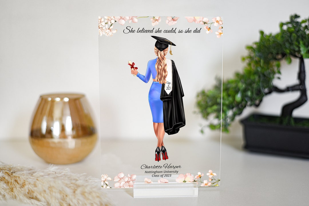 Custom Graduation Plaque: Personalized Dress & Hairstyle Art - Etsy