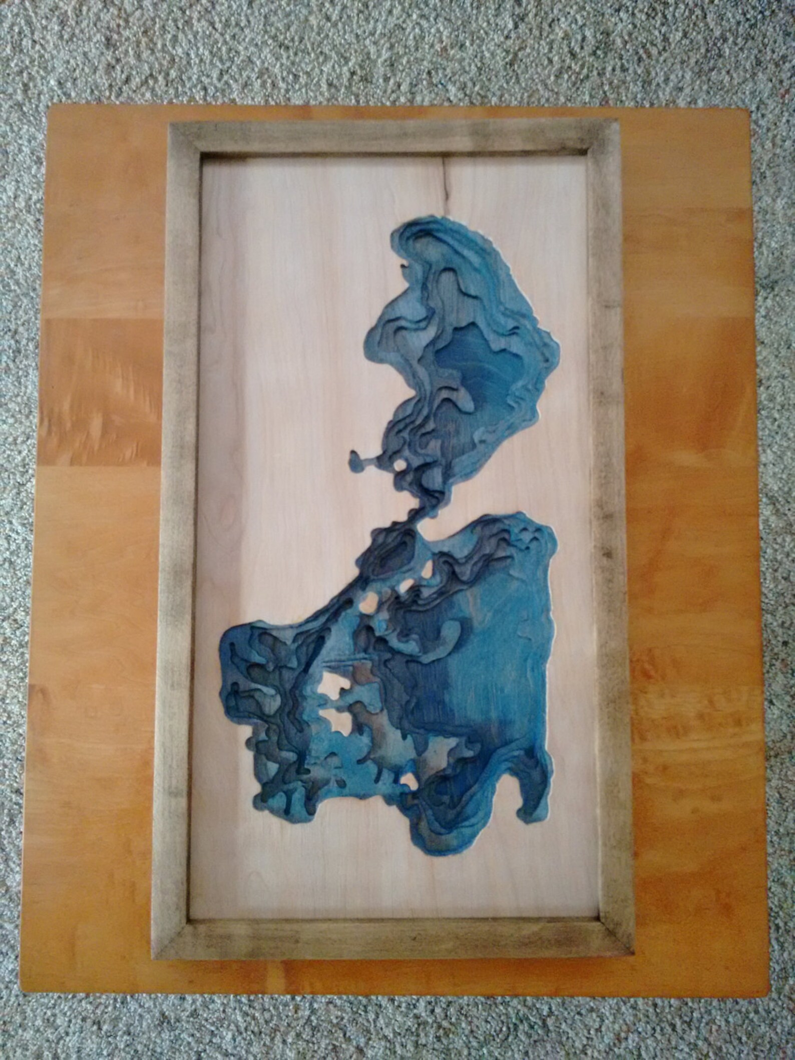 Custom Wooden Lake Map - Etsy