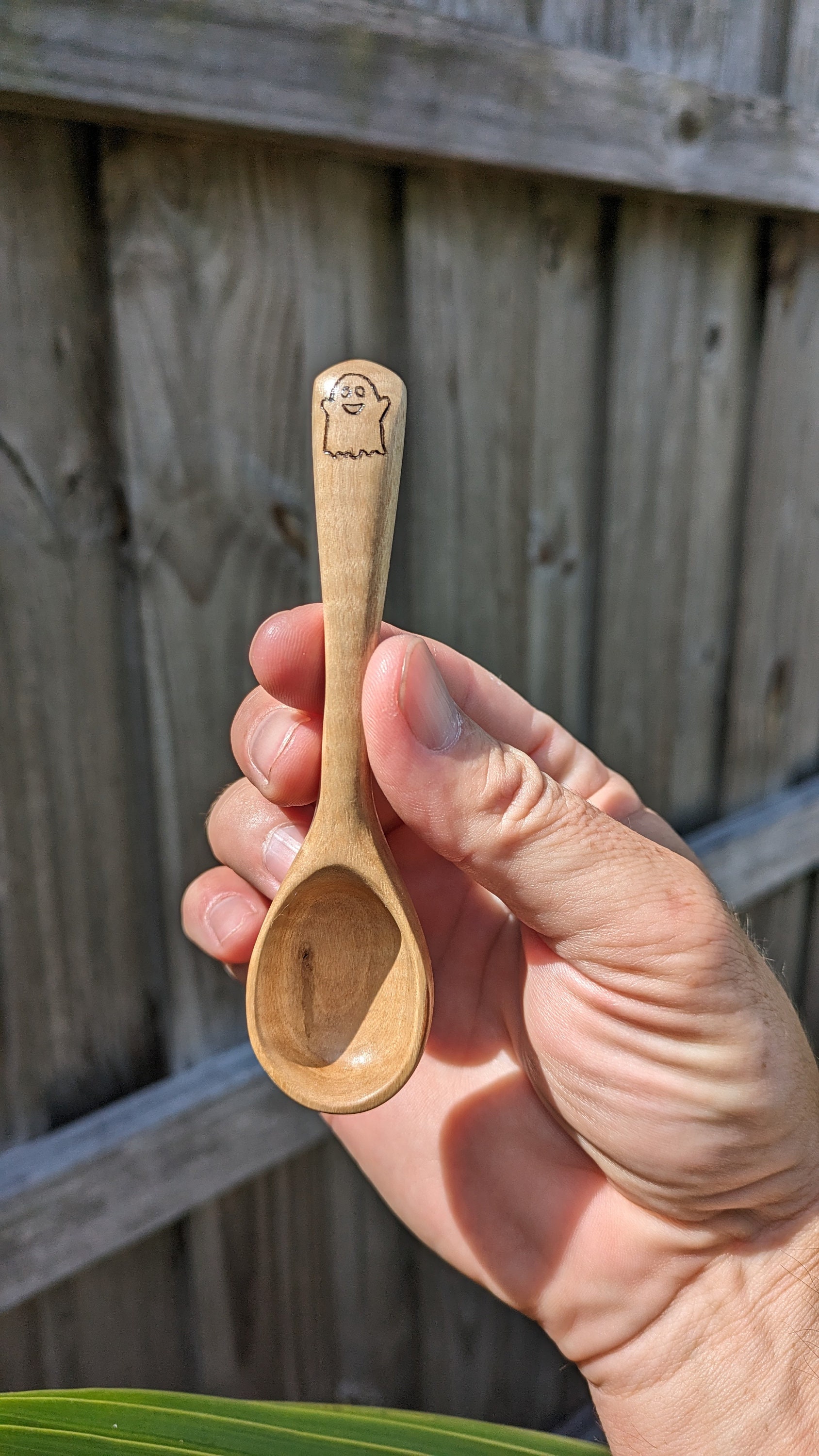 Spooky Wooden Ghost Spoon - Etsy