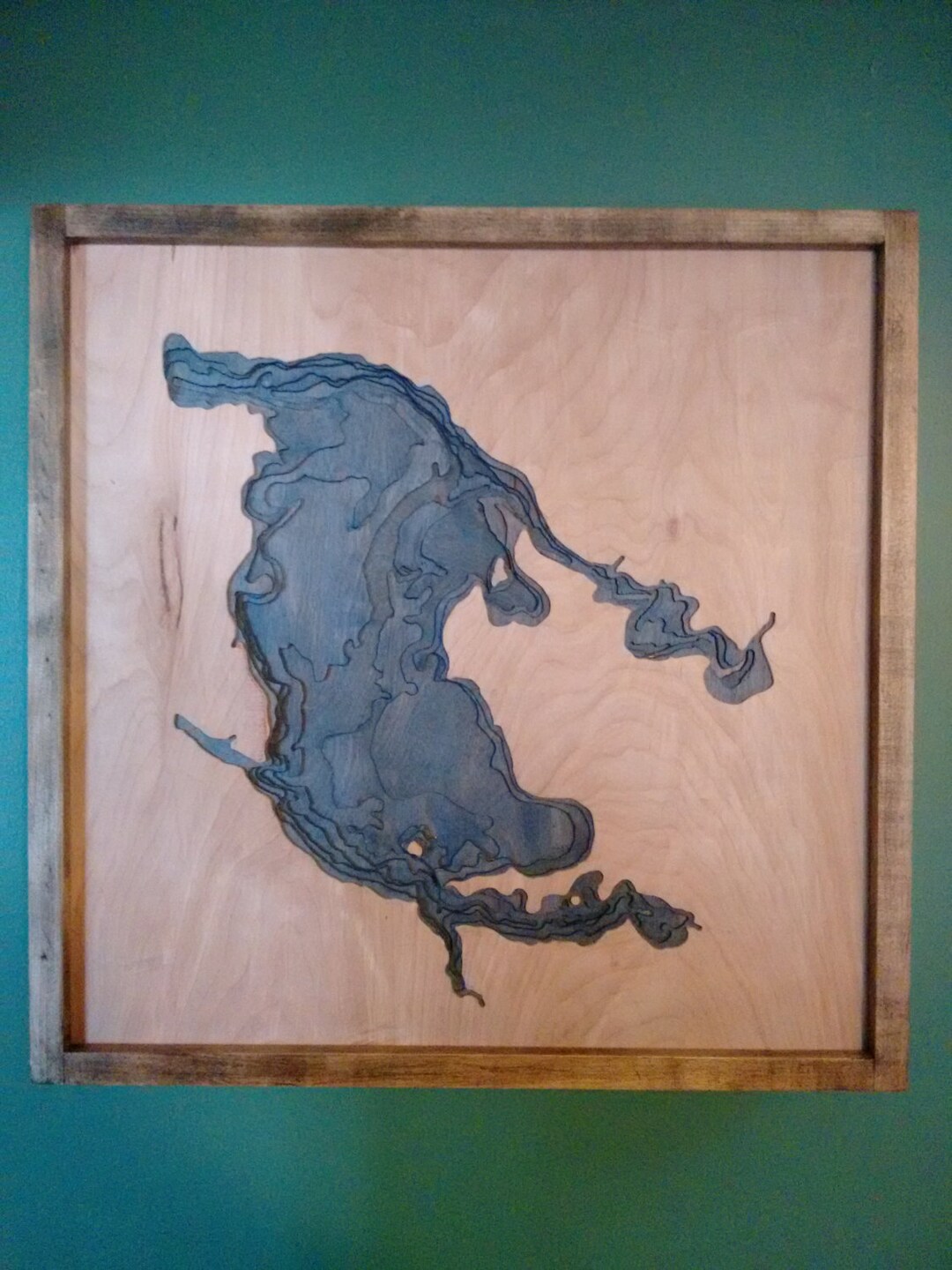 Custom Wooden Lake Map - Etsy