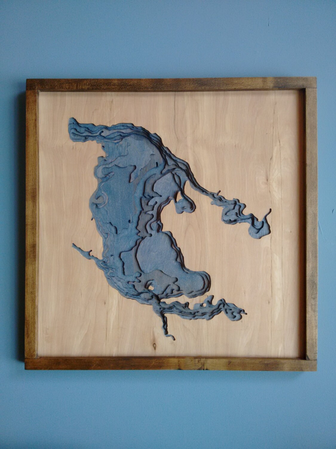 Custom Wooden Lake Map - Etsy