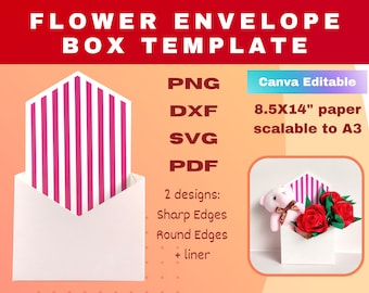 Flower Box Envelope Svg - Etsy UK
