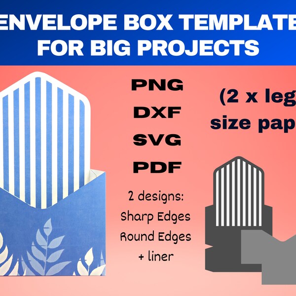 Large Envelope Box Template - Etsy