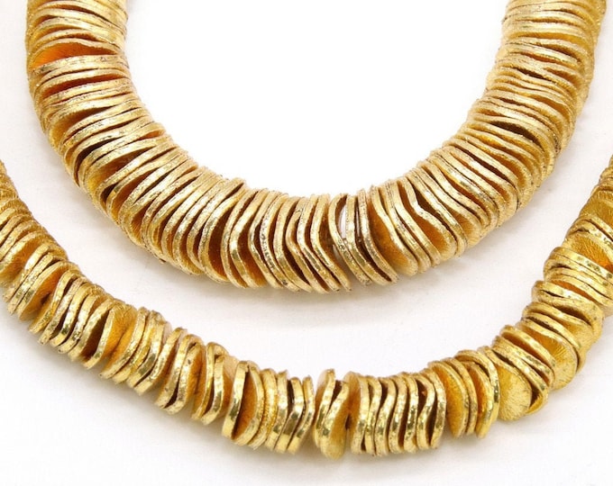 Brushed Gold Copper Wavy Disc, All Sizes 8 Inch Strand - Etsy