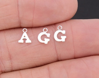 Small Sterling Silver Initials Charms,personalized Jewelry,sterling ...