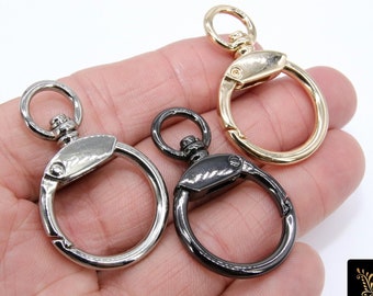 Gold Spring Gate Clasps, Silver or Black Spring Lock Swivel Push Clip ...