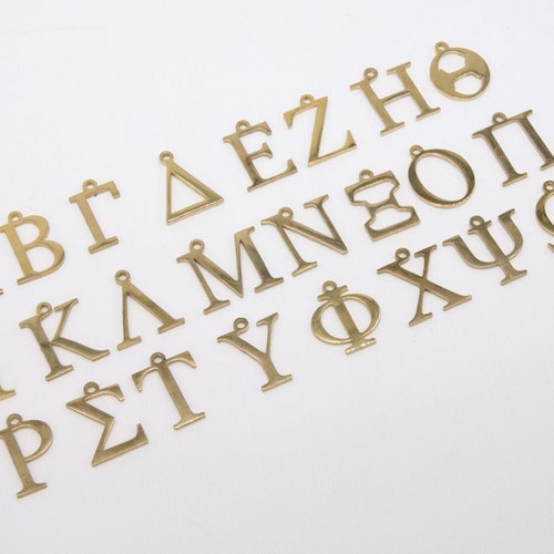 Greek Alphabet Gold Charms Initial Letters in Stainless - Etsy