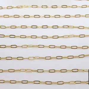 Rectangle Chain, Unfinished Gold Oval Dainty Chains CH #111, Bracelet ...