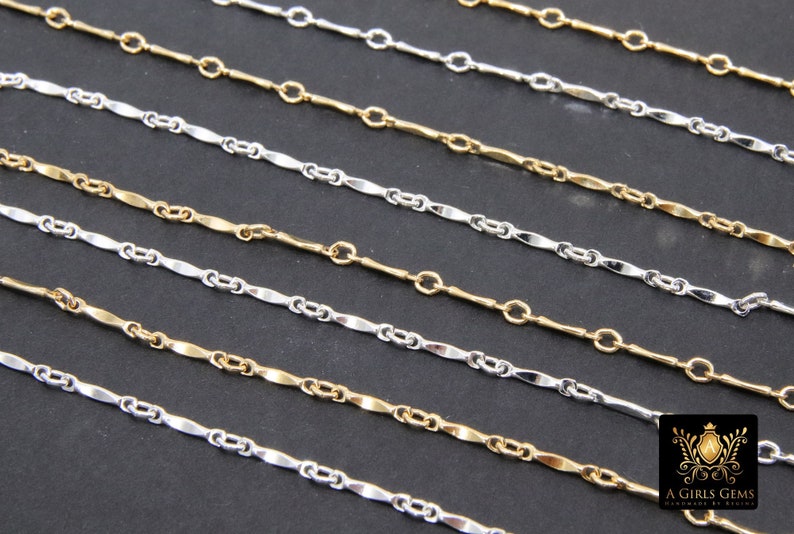 14 K Gold Filled Dapped Bar Jewelry Chains 8.2 Mm 925 - Etsy