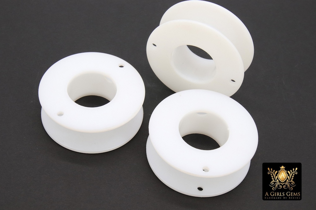 Empty Jewelry Chain Spool, 2.2 Inch Plastic Round Bobbin, Tool for Wire ...