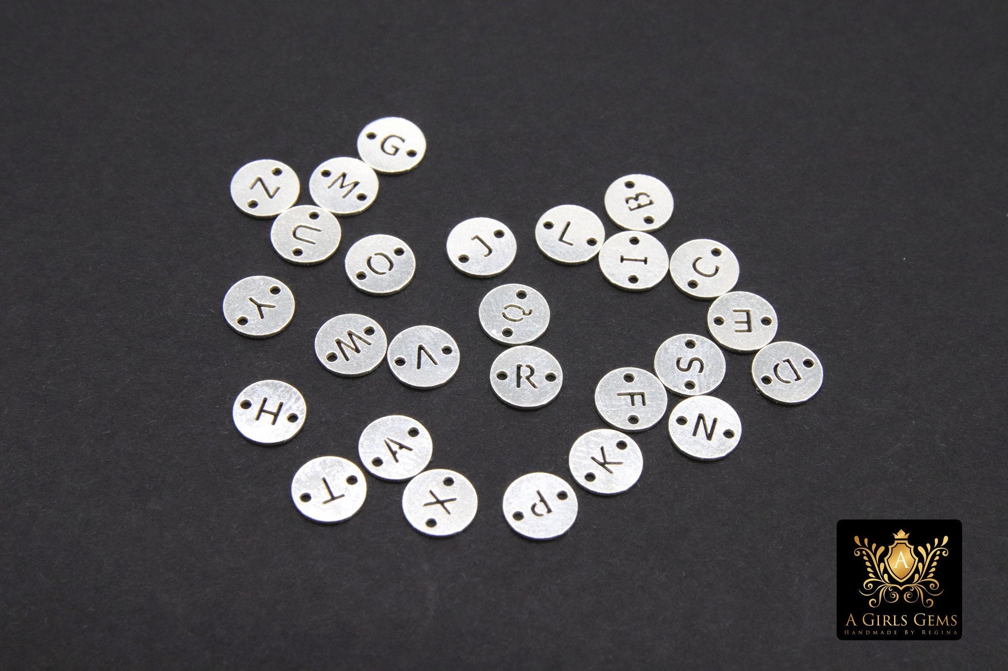 925 Sterling Silver Letter Connectors, 6 Mm Silver Alphabet Letters ...