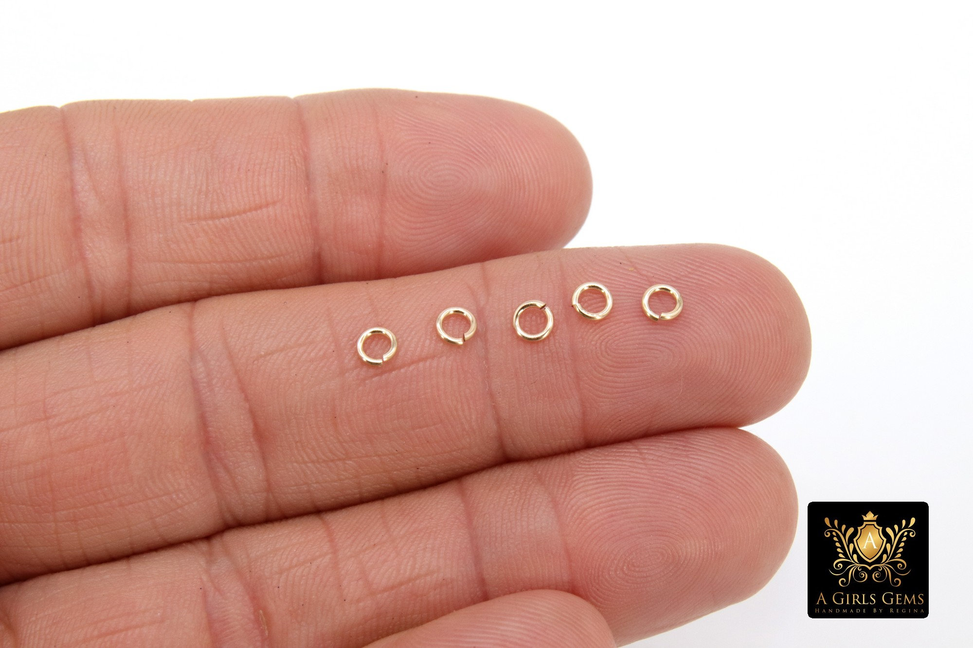 14 K Gold Filled Jump Rings, 3.3 Mm 4.0 Mm 5.0 Mm and 6.0 Mm Open Snap ...