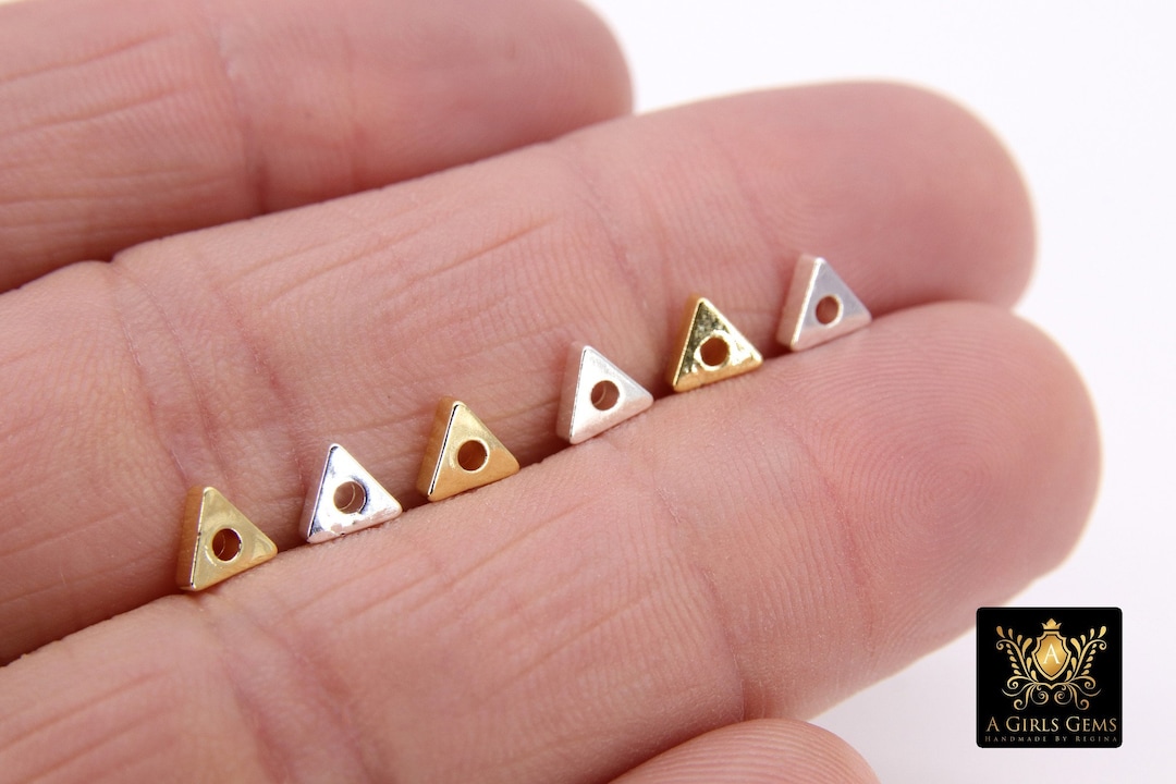 6 Mm Triangle Rondelle Spacer Beads, 20 Pc Flat Triangle Shaped #3377 ...