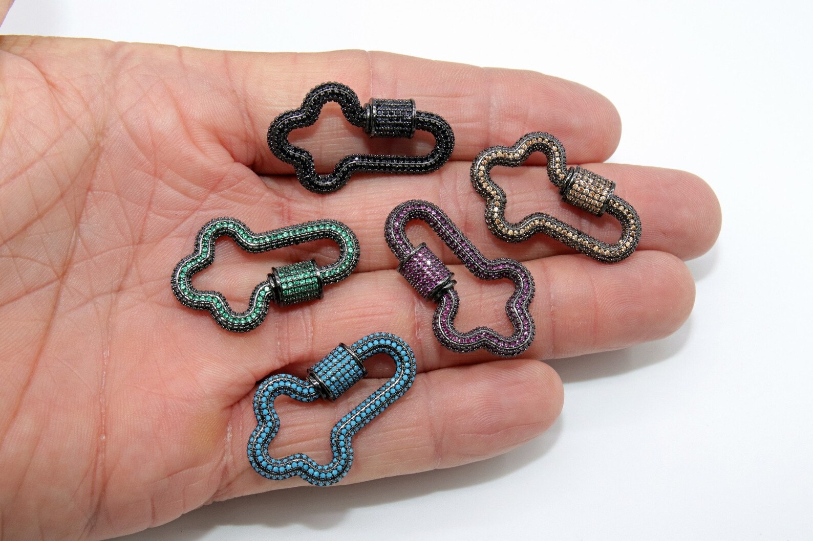 CZ Micro Pave Cross Screw Clasps Large Connector Pendants | Etsy