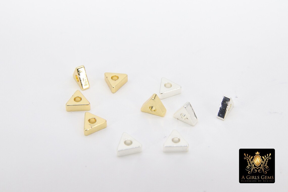 6 Mm Triangle Rondelle Spacer Beads, 20 Pc Flat Triangle Shaped # 3377 ...