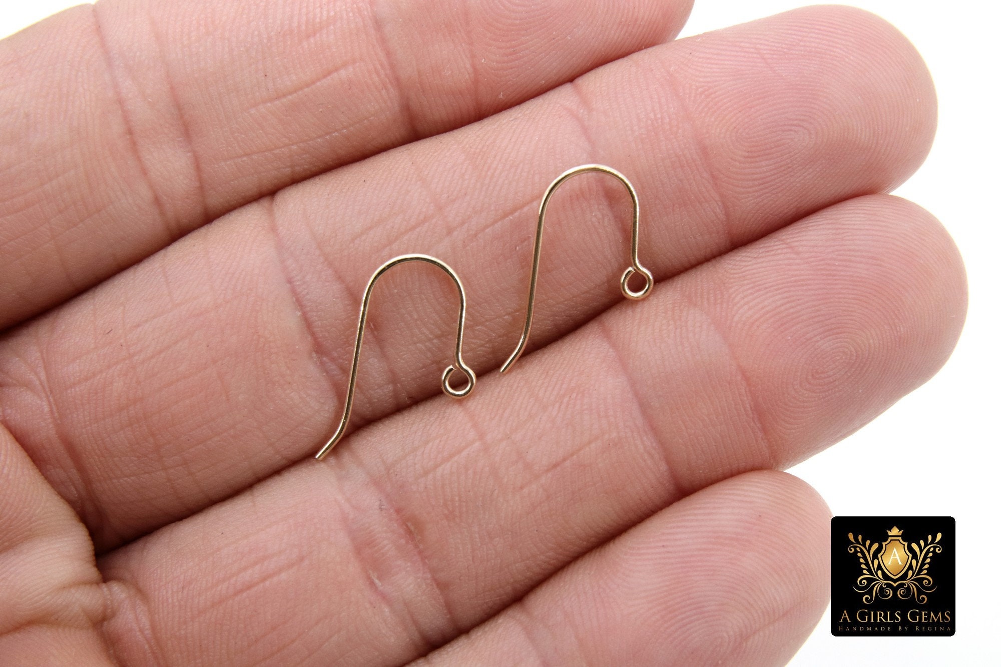 14 K Gold Filled Ear Wire Hooks, Wire Earring Findings, Open Loop ...