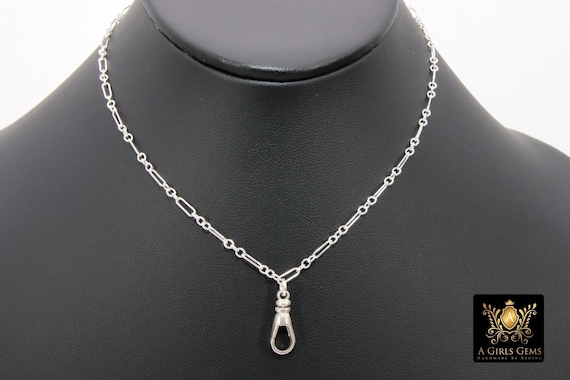 Silver Swivel Fob Chain Necklace 925 Sterling Silver - Etsy