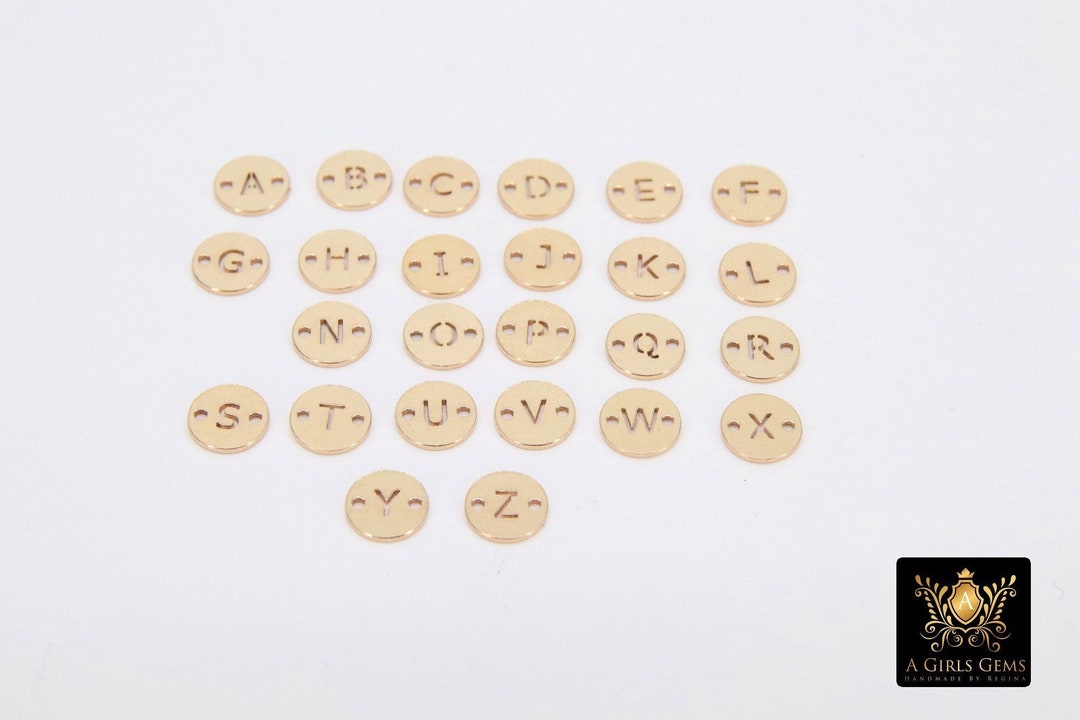 14 K Gold Filled Letter Connectors, 6 Mm Gold Alphabet Letter #3423 ...