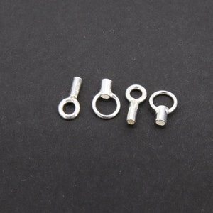 925 Sterling Silver Crimp End Caps, Dainty Chain Necklace Crimps # 2291 ...