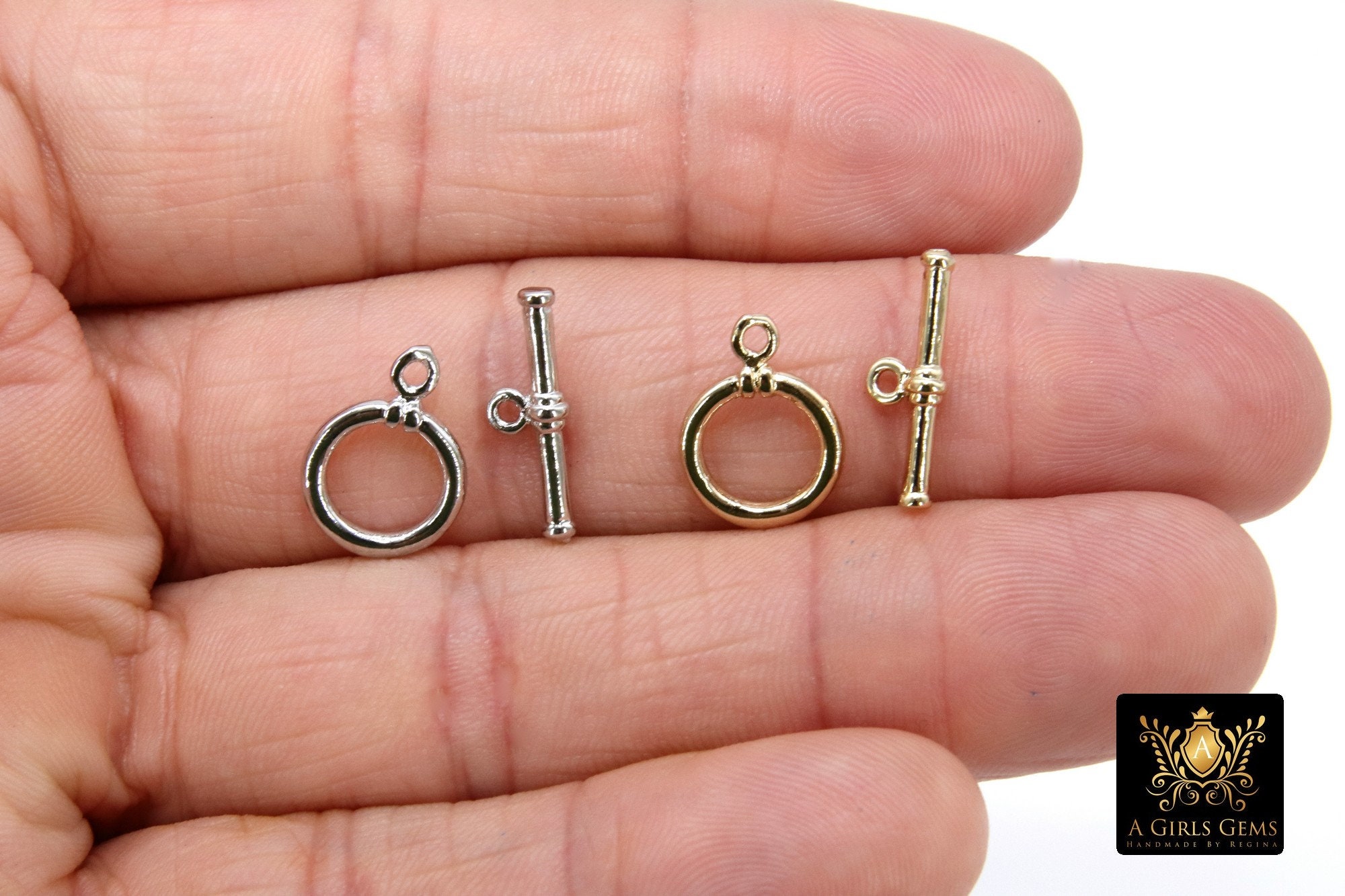 Gold and Silver Toggle Clasp Set Ball End 12 x 16.25 Toggle | Etsy