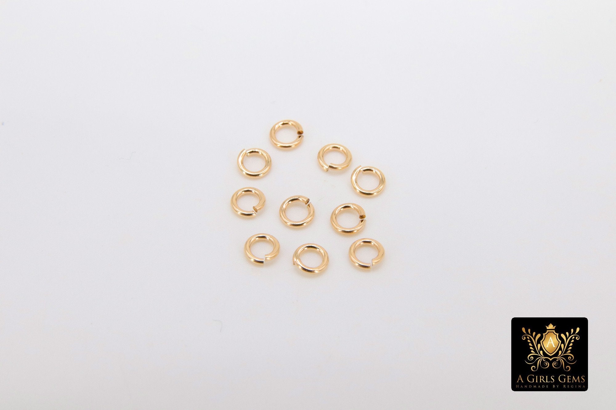 14 K Gold Filled Jump Rings, 3.3 Mm 4.0 Mm 5.0 Mm and 6.0 Mm Open Snap ...