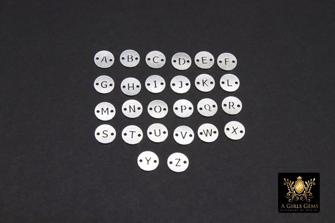 925 Sterling Silver Letter Connectors, 6 Mm Silver Alphabet Letters ...