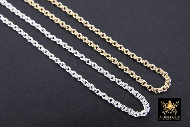14 K Gold Filled Double Rolo Chains 2 Mm 925 Sterling Silver - Etsy