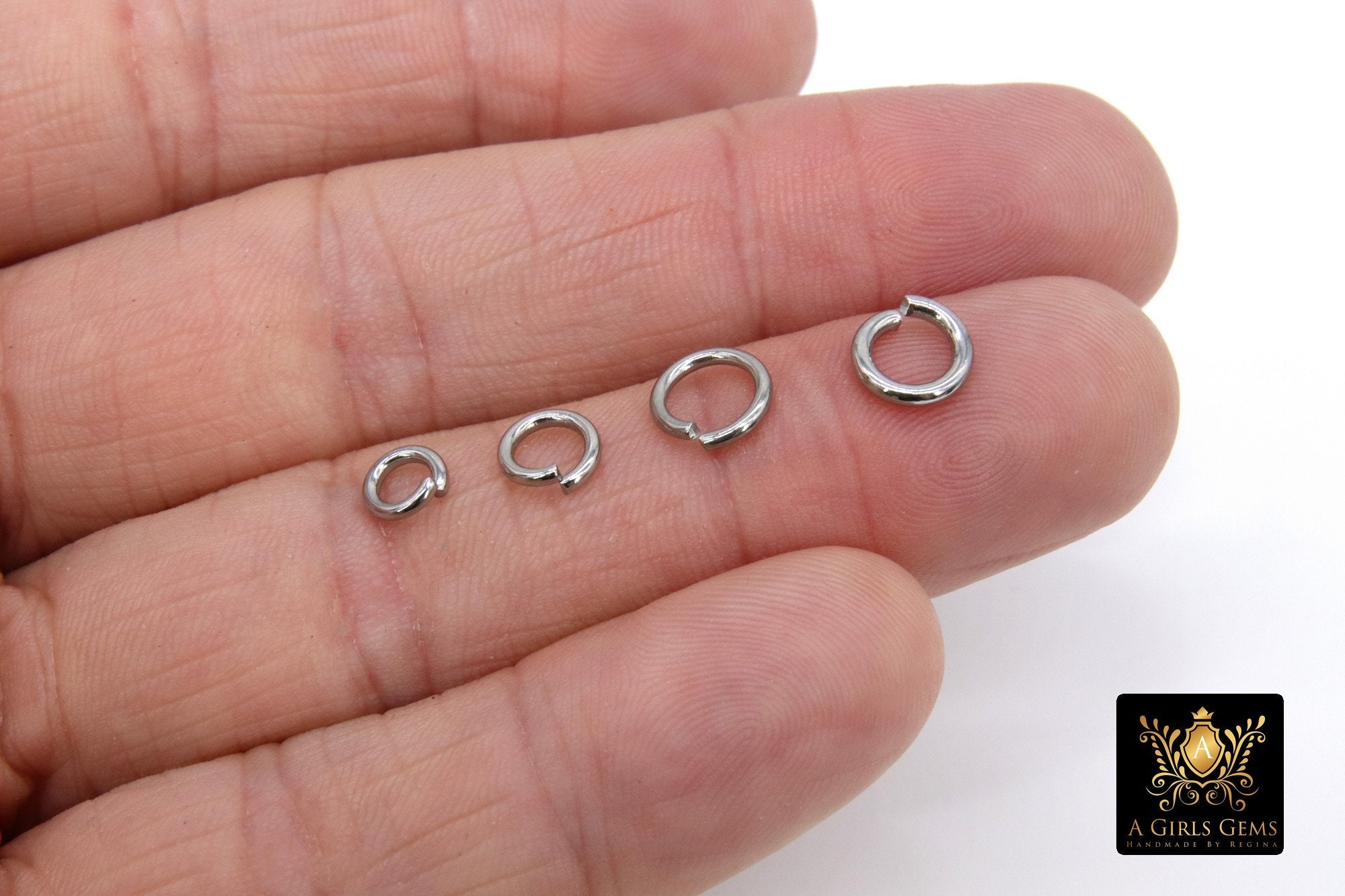 Stainless Steel Silver Jump Rings, Open Snap Close Rings # 2384, 6 Mm 7 ...