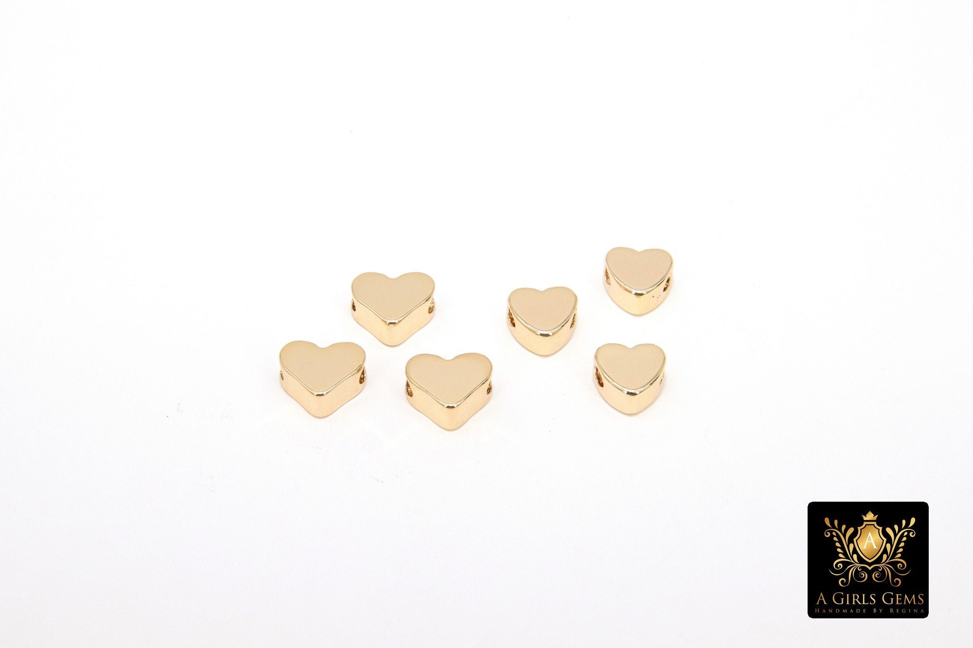 Gold Heart Bead 5 Pc Genuine 18 K Gold Heart Shape Beads With - Etsy