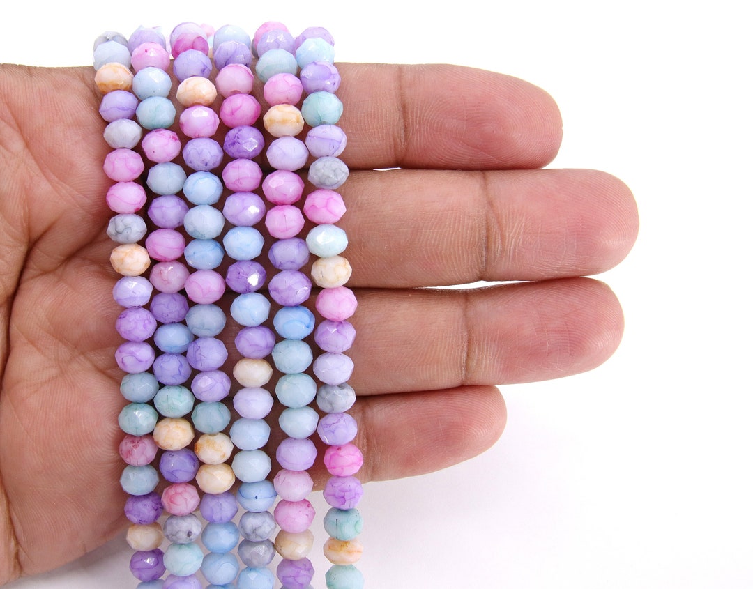 Multi Color Crystal Beads, 6 Mm Faceted Spring Crystal Rondelle BS #255 ...