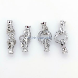 Infinity Clasp Buckle, CZ Micro Pave Figure Clasps and 2 Clips ...