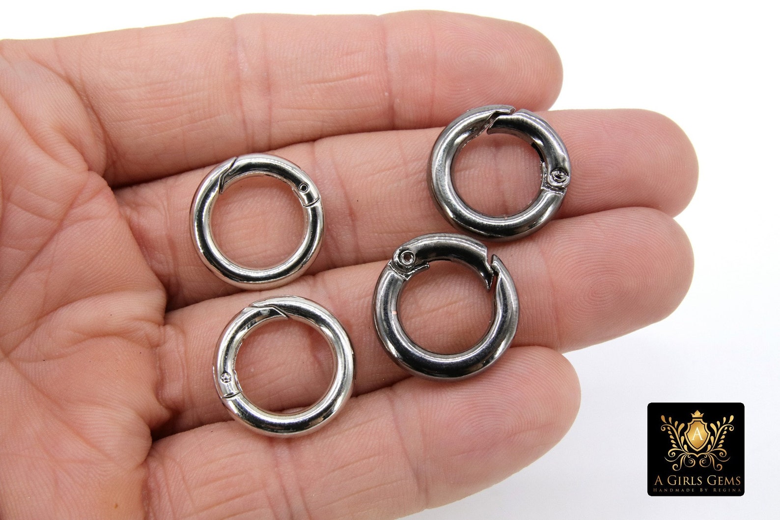 Gunmetal Black Plated Clasp Ring Connector 20 Mm Jewelry - Etsy