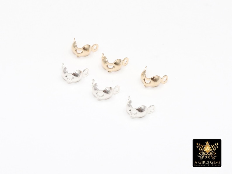 14 K Gold Filled Clam Covers Tips, 3 Mm925 Sterling Silver Clamshell ...