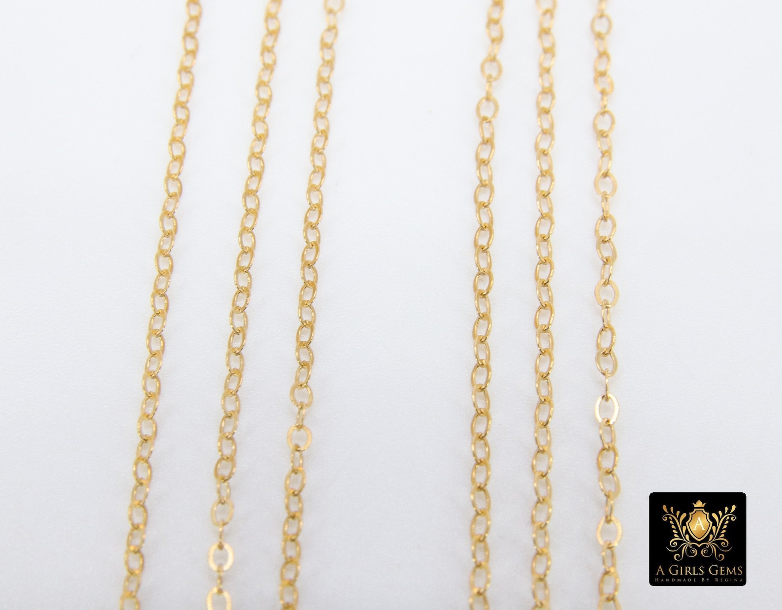 14 K Gold Filled Hammered Cable Chains, 14 20 Unfinished by the Foot CH ...