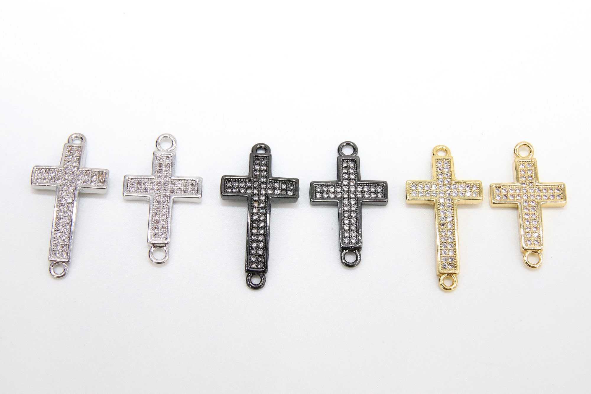 CZ Micro Pave Cross Connector, Cross Links for Bracelet or Necklace ...