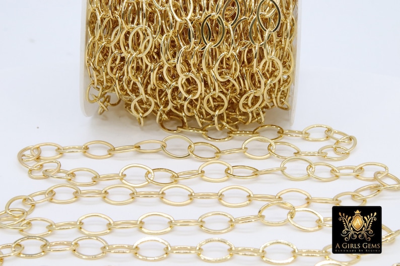Gold Oval Chain, 10 Mm Large Silver Oval Cable Chains CH# 202 ...