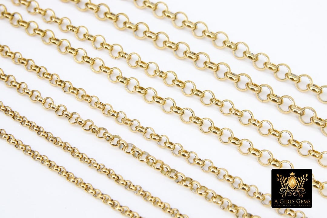 Gold Stainless Steel ROLO Chain, 3, 4, 5 and 6 Mm Gold Chains CH# 141 ...