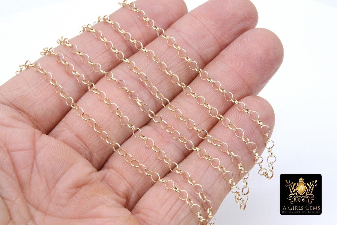 14 K Gold Filled Rolo Chains, 14 20 Unfinished by the Foot CH# 763, 3.3 ...