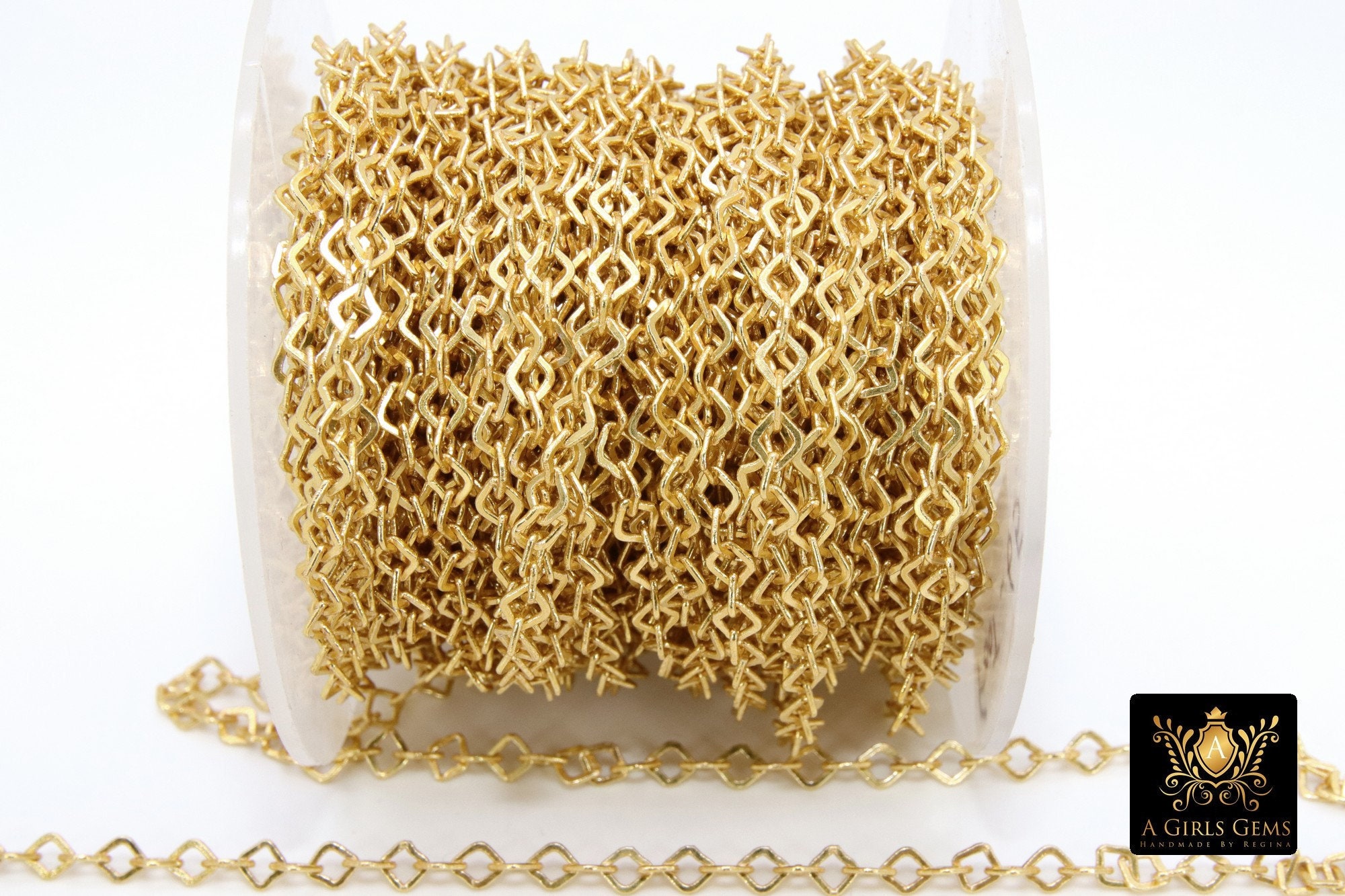 Cable Chain 4 Mm Square Diamond Unfinished Necklace 16 K | Etsy