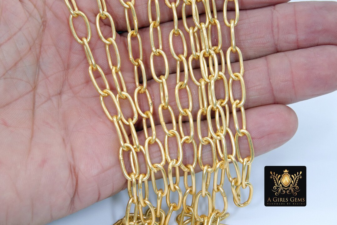 Large Link Chain, 14 Mm Rectangle Necklace Chain CH 275, 22 K Matte ...
