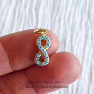 Gold Plated Turquoise Blue Infinity Charm Pendant Gold Plated Charm ...