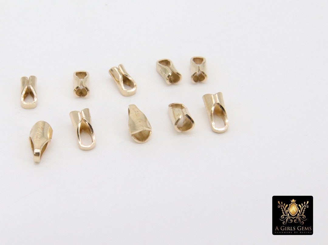 14 K Gold Filled End Caps Gold Chain Stamped End Caps 2244 - Etsy