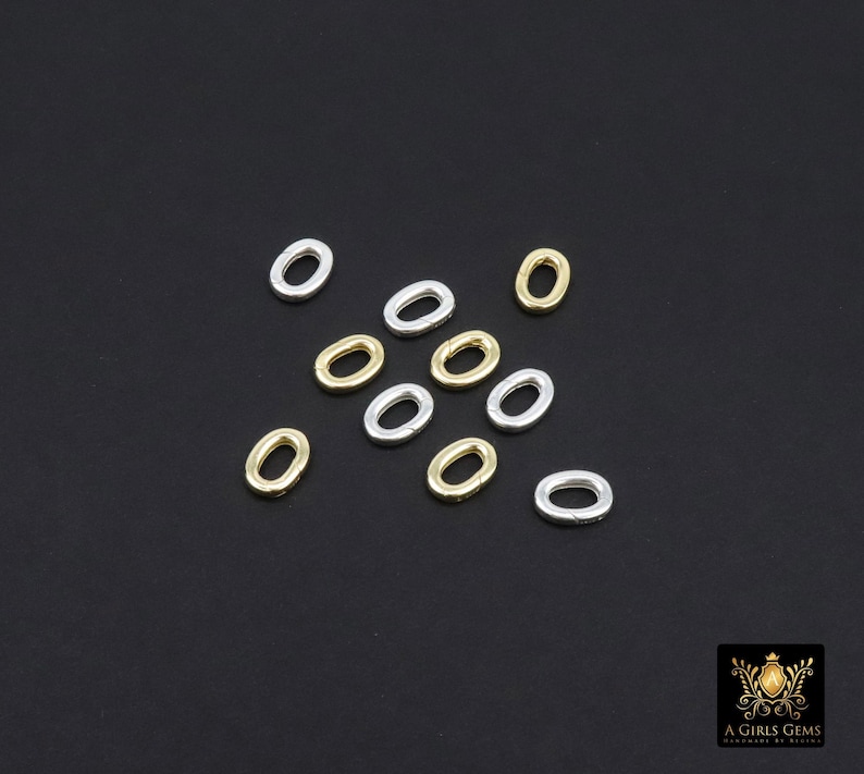 925 Sterling Silver Oval Push Clasp, 10 Mm Silver Spring Oval Shaped ...