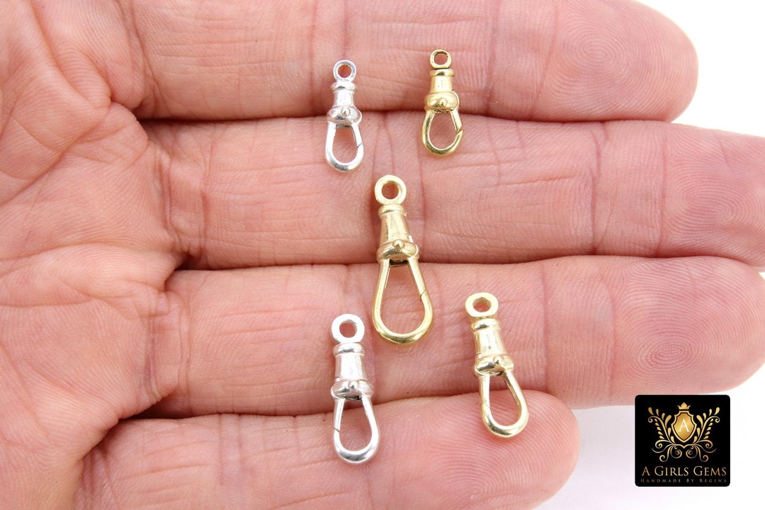 Gold Swivel Lobster Clasps, Albert 14 K Gold 925 Sterling Silver Push ...