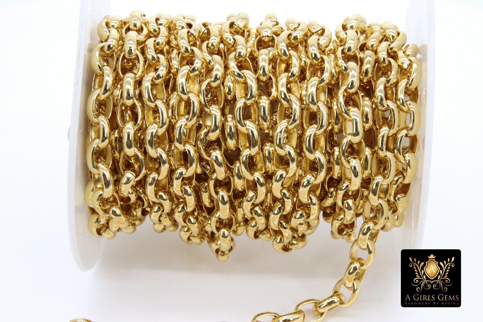 Gold ROLO Chain 8 Mm Oval Chains LK 502 Large Thick | Etsy