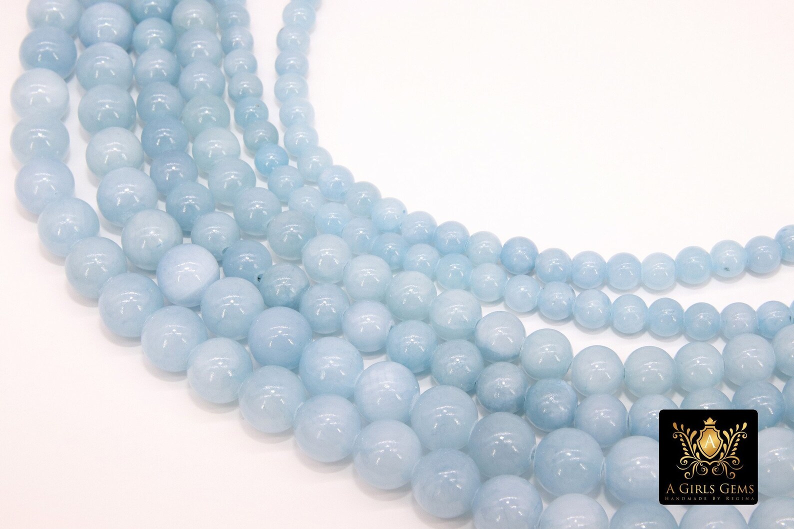 Powder Blue Beads Smooth Round Light Blue Beads BS 120 Size - Etsy